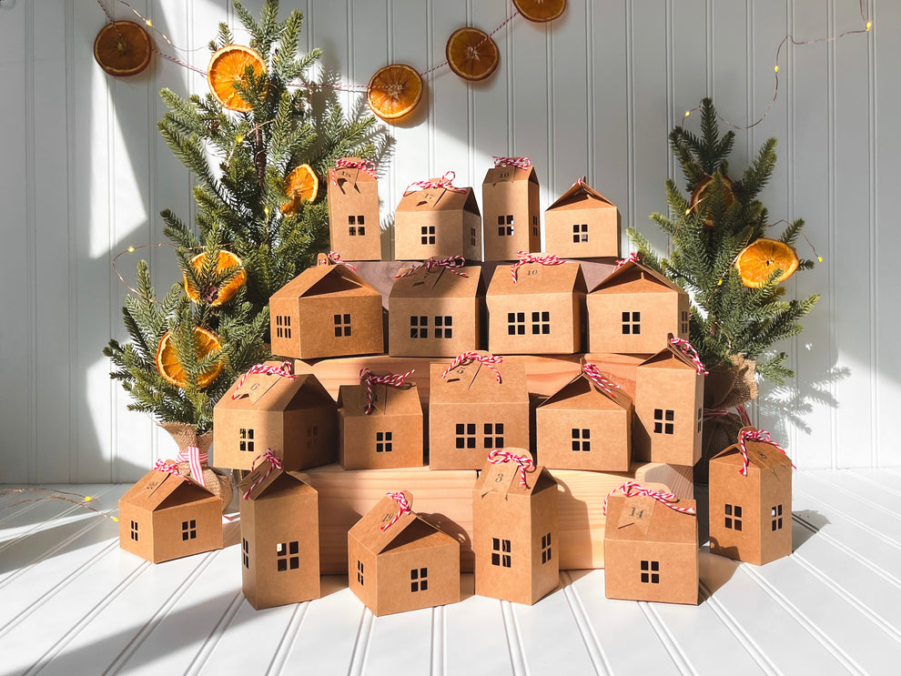 Advent Calendar Village Set – 24 Fillable Paper Houses for Christmas ...